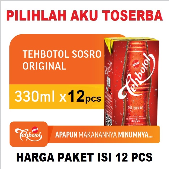 Jual Teh Botol Sosro Kotak Original 330 ml - ( HARGA 12 pcs ) | Shopee Indonesia
