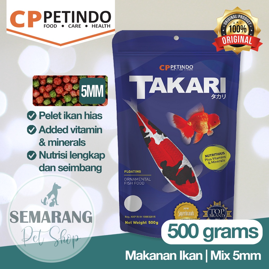 Jual TAKARI Fish Food Mix 5mm 500gr | Pelet Ikan | Pakan Ikan | Makanan ...