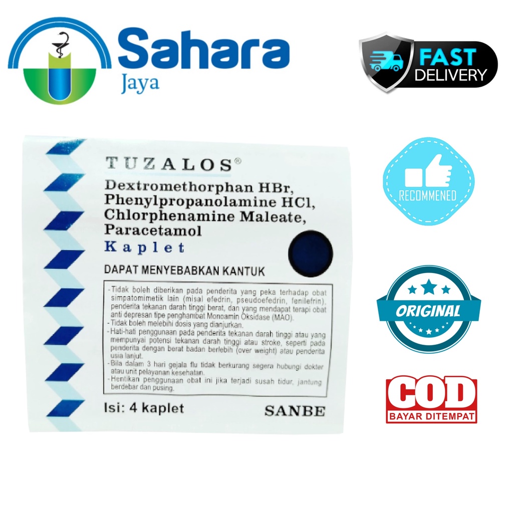Jual [SJ] Tuzalos 4 Kaplet BATUK PILEK DEMAM | Shopee Indonesia
