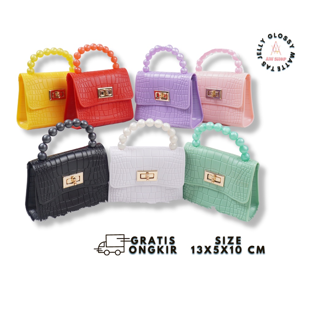 Jual Tas Jelly Mini Croco Pearl Warna | Tas Jelly Mini Rubber Mutiara ...