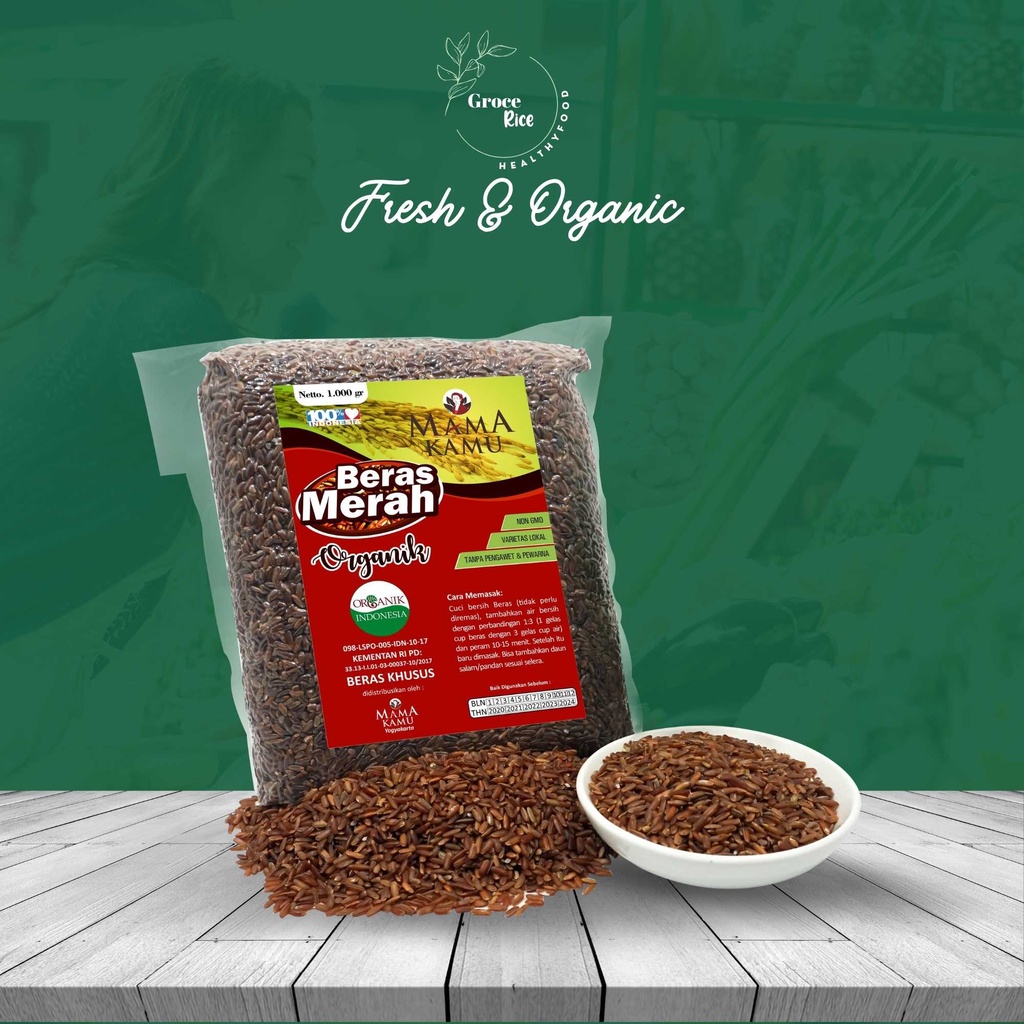 Jual Beras Organik Mama Kamu - Vakum 1kg - MPASI - Beras Merah - Beras ... Jual Beras Organik Mama Kamu - Vakum 1kg - MPASI - Beras Merah - Beras ...