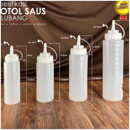 Jual SUBRON Botol Saus Plastik Transparan 250 ML, 400 ML & 600 ML - 650 ML | Shopee Indonesia