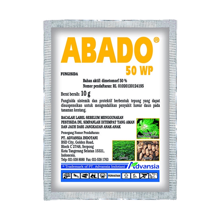 Jual Fungisida / ABADO 50 WP 10 G / Mengendalikan Penyakit Hawar Daun ...