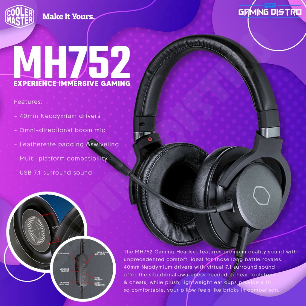 Jual Headset Gaming Cooler Master MH752 7.1 Surround Sound ...