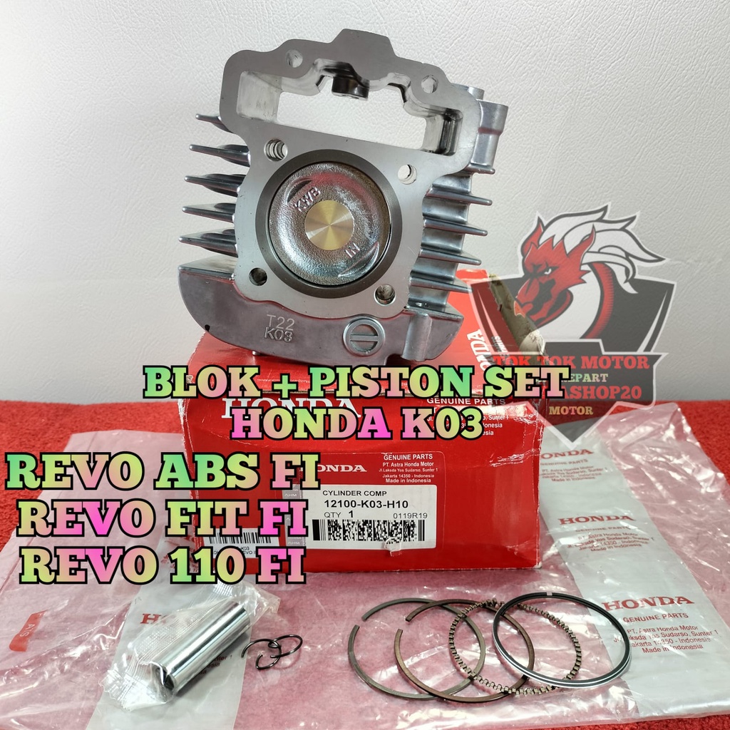 Jual BLOK + PISTON K03 Motor HONDA REVO X FI INJEKSI , REVO FIT FI ...