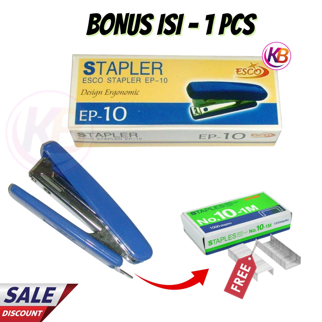 Jual Mesin Staples Esco EP10 (Bonus Isi 1 Kotak) - Stepler - Stapler ...