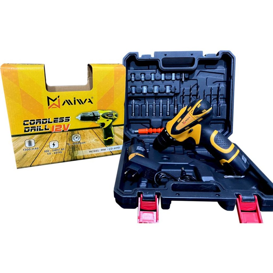 Jual MINI BOR CORDLESS DRILL 12VOLT MW CD 6010 MIWA | Shopee Indonesia