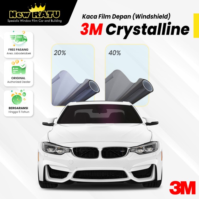 Jual Terlaris Kaca Film 3M Crystalline 40 Dan 70 Harga Promo Untuk Kaca Depan | Shopee Indonesia