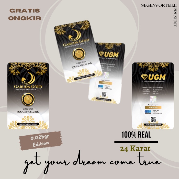 Jual Garuda Gold 0,025 Gram Emas Batangan Bersertifikat 24 Karat ...