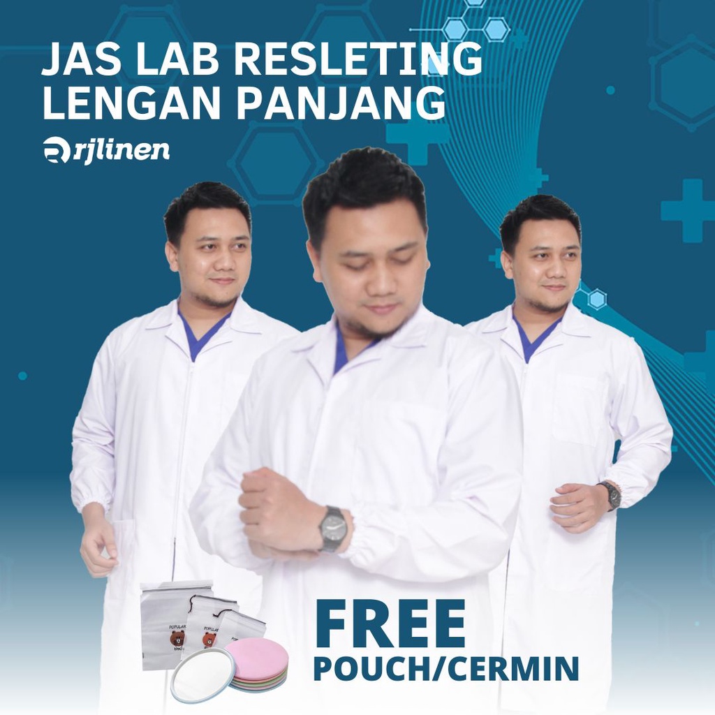 Jual JAS LABORATORIUM LENGAN PANJANG / JAS LAB RESLETING / JAS PRAKTEK ...