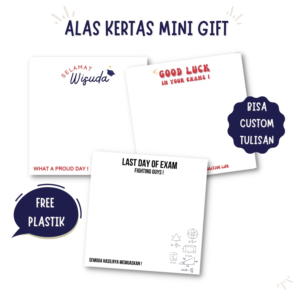 Jual ALAS KERTAS MINI GIFT SNACK MURAH | BISA CUSTOM TULISAN | ALAS ...