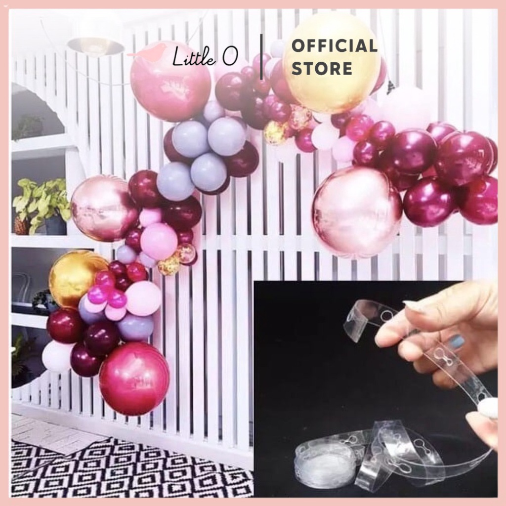 Jual LITTLE O Pvc Transparan Stipe Tape Double Chain Rantai Balon 5 ...