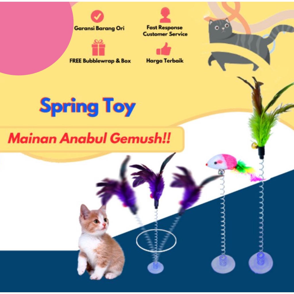 Jual Mainan Kucing Spring Toy Per Kucing Cat Toy Interaktif | Shopee ...