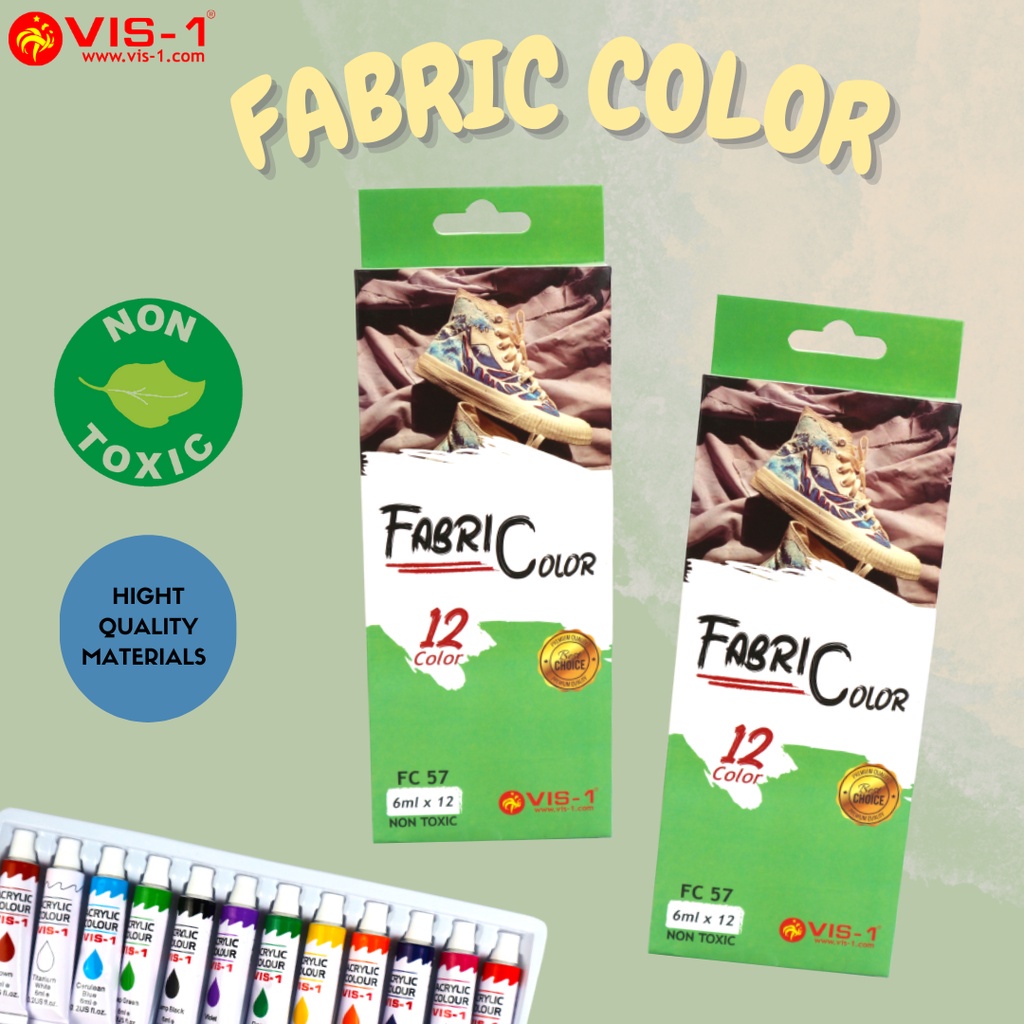 Jual Fabric Colour VIS-1 / Fabric Paint / Cat Baju / Cat Kain | Shopee ...