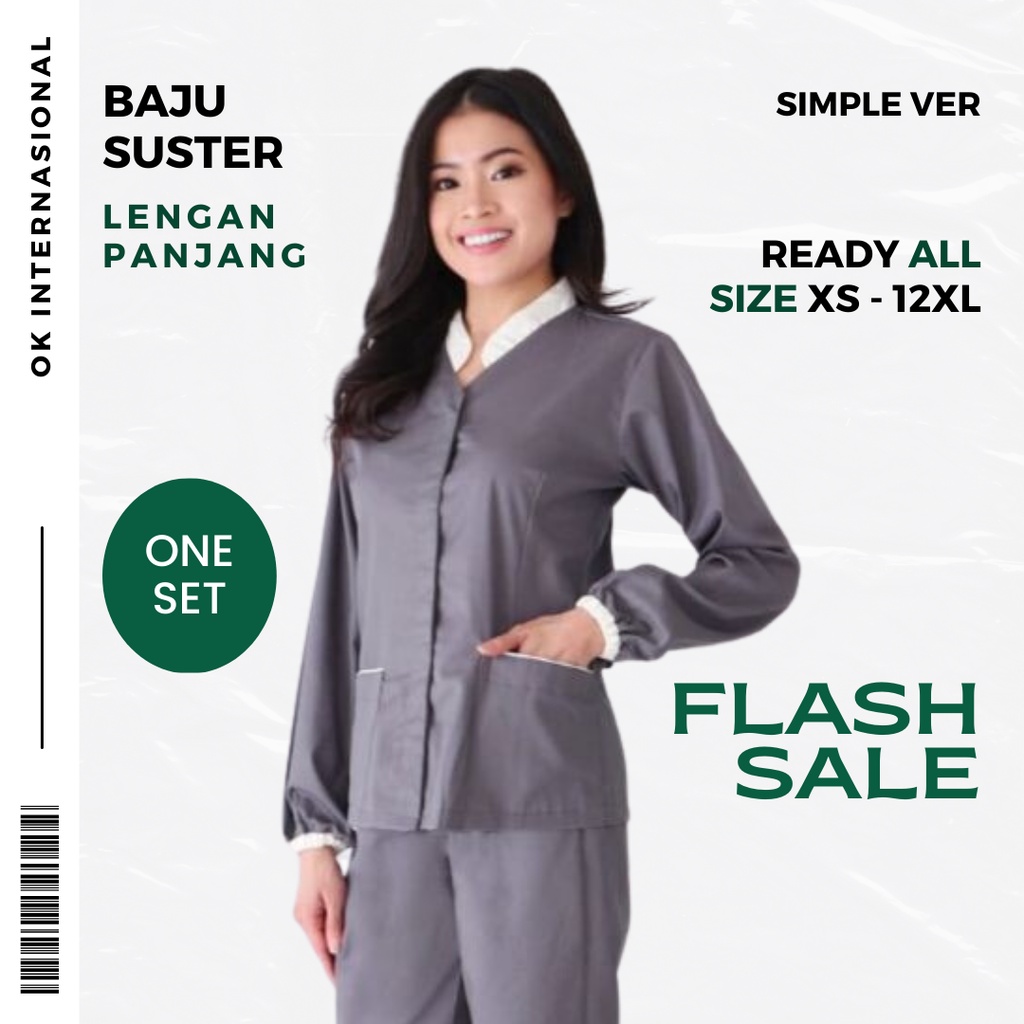 Jual BAJU SUSTER SIMPLE LENGAN PANJANG JUMBO SETELAN/ SERAGAM NANNY ...