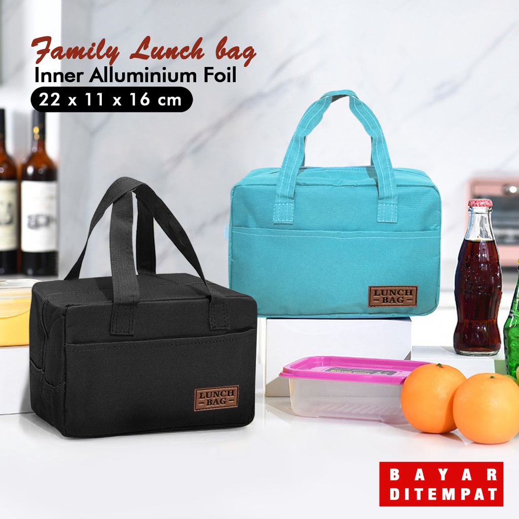 Jual Tas bekal tenteng tahan air lunch bag makanan anak sekolah polos ...