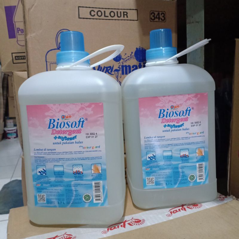 Jual biosoft detergent+softener 3,7 liter (SEMUA KURIR) | Shopee Indonesia