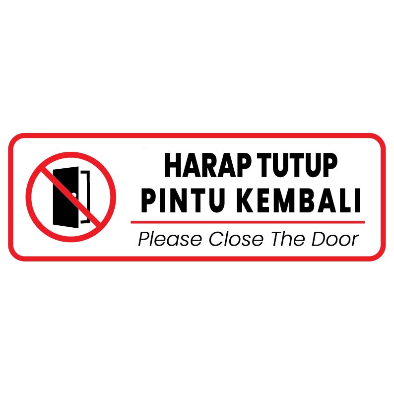 Jual STIKER TUTUP PINTU | STIKER RUANGAN AC | STIKER TUTUP PINTU KEMBALI | STIKER PERINGATAN ...