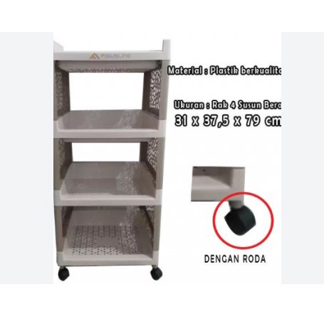 Jual RAK 4 SUSUN DENGAN RODA PLASTIK YOYO TEMPAT PENYIMPANAN RAK RODA ...