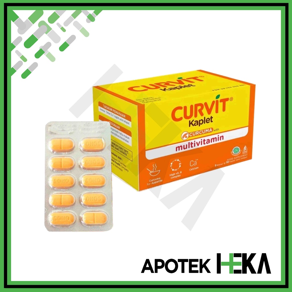 Jual Curvit Kaplet Multivitamin Nafsu Makan Box isi 5x10 Tablet ...