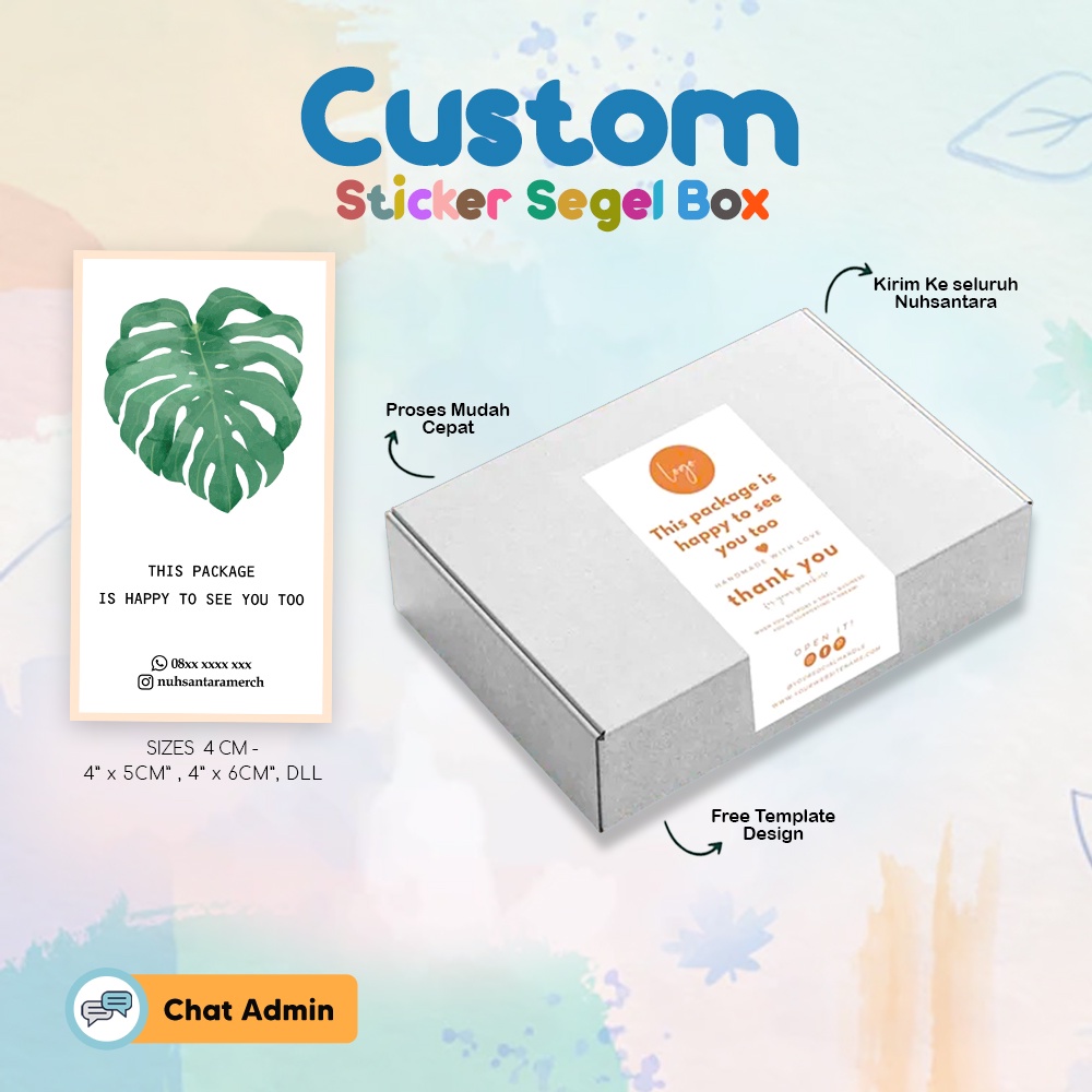 Jual 4CM - STIKER CUSTOM KOTAK SEGEL BOX / STICKER PERSEGI PANJANG ...
