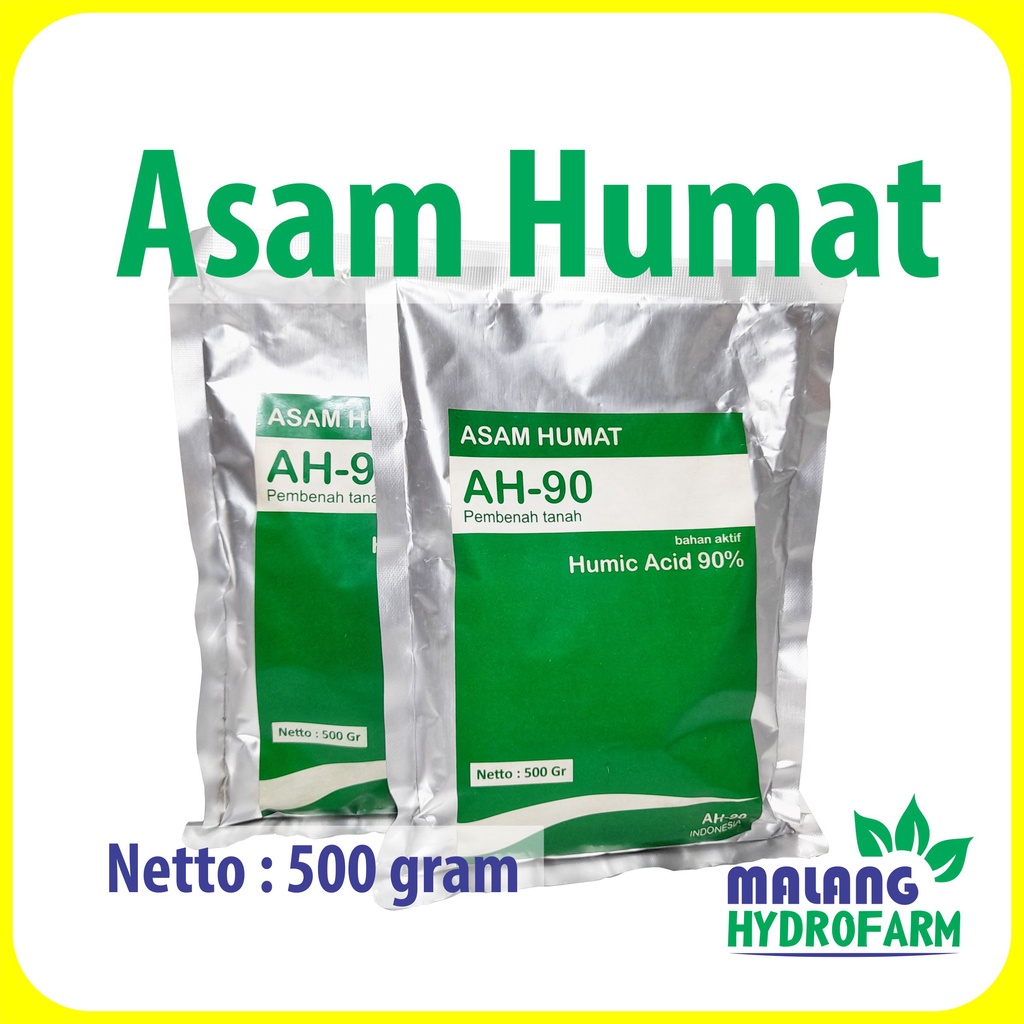 Jual Asam Humat AH-90 500 gram Polimer Organik pembenah tanah nutrisi pupuk sayur buah pot ...