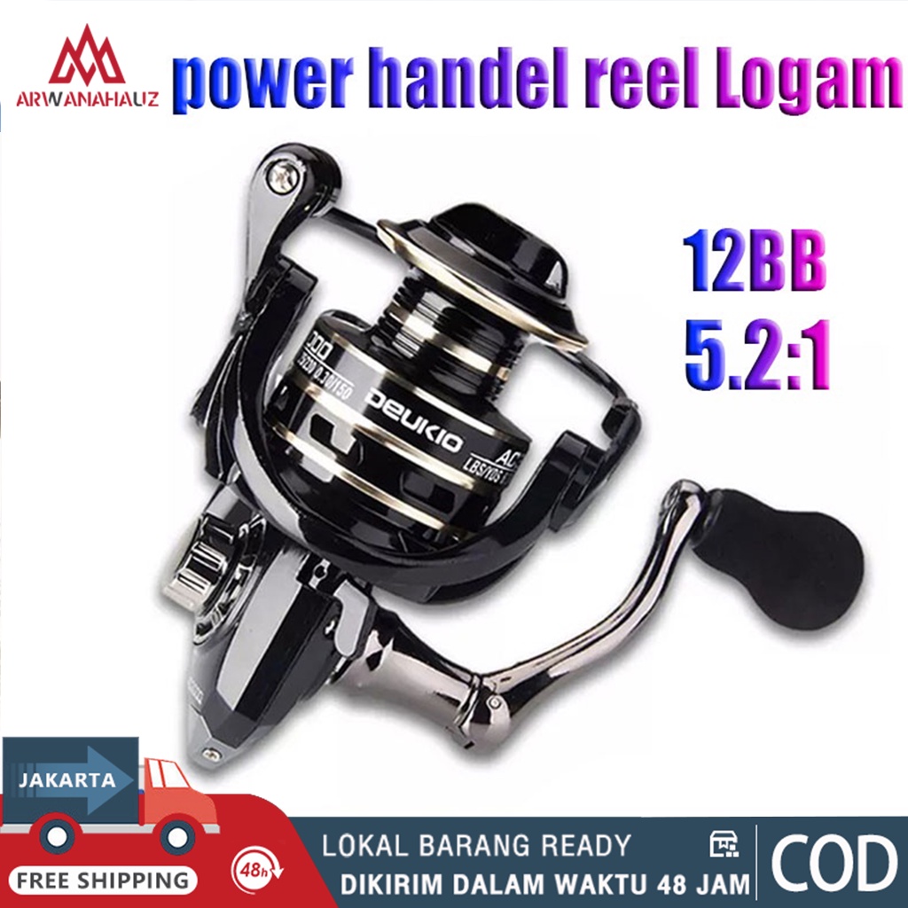 Jual (COD - Stok Lokal) reel pancing murah kuat cuci gudang ril pancing ...
