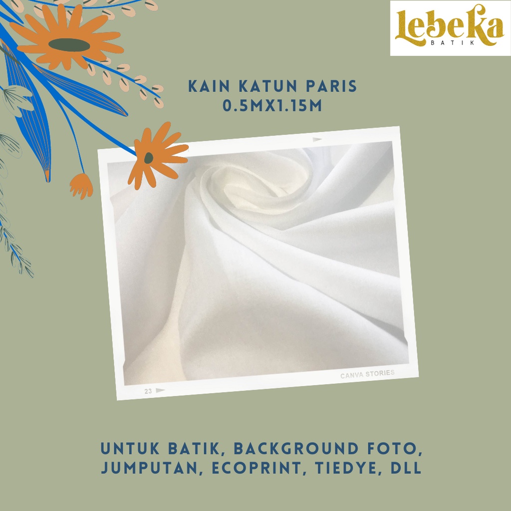 Jual Kain Katun Paris Spesial Quality 0,5m x 1,15m | Shopee Indonesia