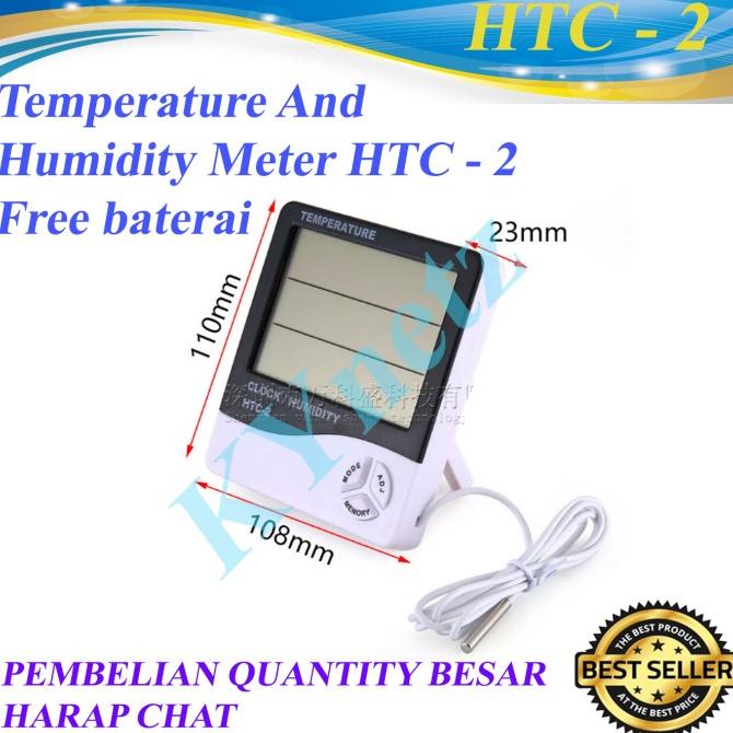 Jual HTC-2 Thermometer Suhu Hygrometer Clock Temperature Humidity Meter ...