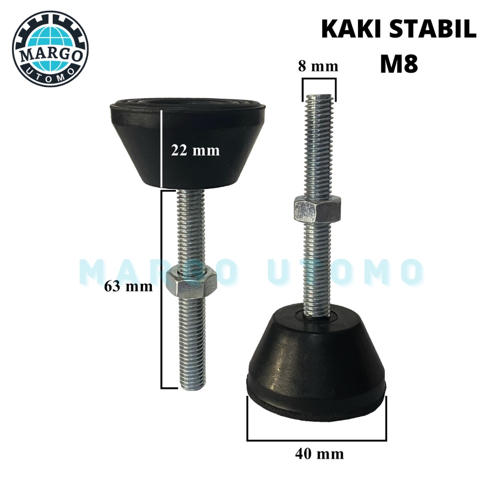 Jual Adjuster Kaki Stabil M8 D40 Panjang Baut 63 mm dan Mur | Shopee ...