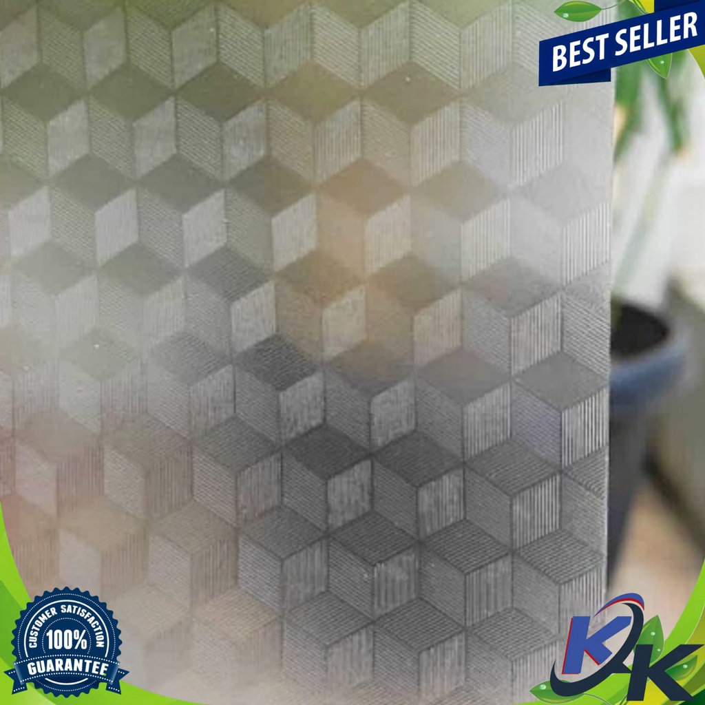 Jual Sticker Kaca Sandblast 3D Kubus 45Cm X 1M Kaca Motif Stiker Kaca ...