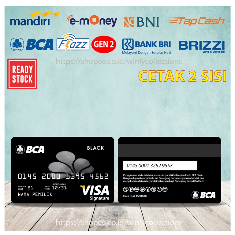 Jual EMONEY E TOLL CREDIT CARD DESIGN TITANIUM BLACK E MONEY MANDIRI ...