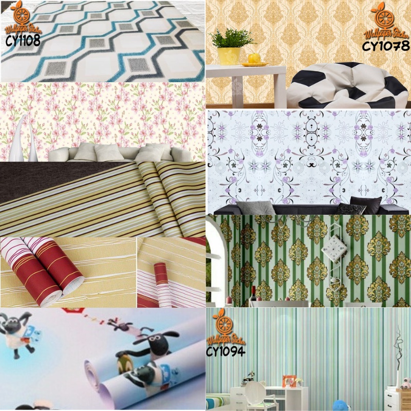 Jual Wallpaper Sticker Dinding Kode CY Size 45CM X 8M Dekorasi Kamar Ruang Tamu Murah Motif ...