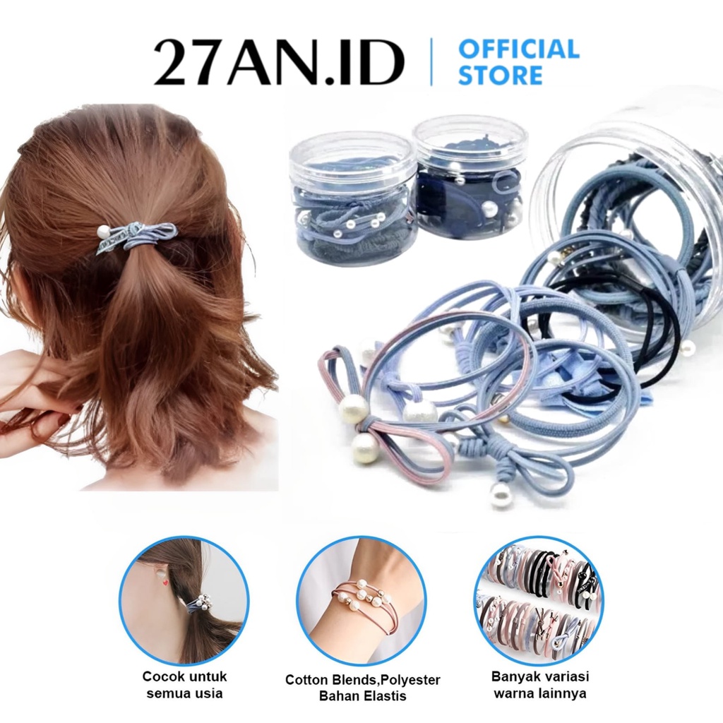 Jual Ikat Rambut berbagai model H04 NO BOX Isi 12pcs Simple Bahan Karet ...