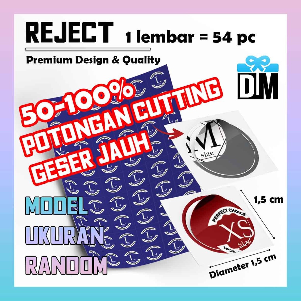 Jual Sticker Ukuran Baju Perfect Choice All Size Celana Jaket CD BH ...