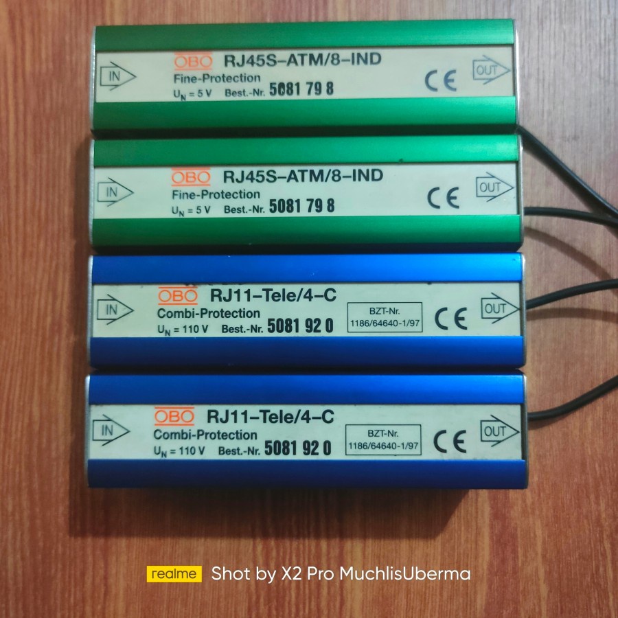 Jual Penangkal Petir Surge Arrester RJ45 S-ATM 8-IND 5081798 OBO ...