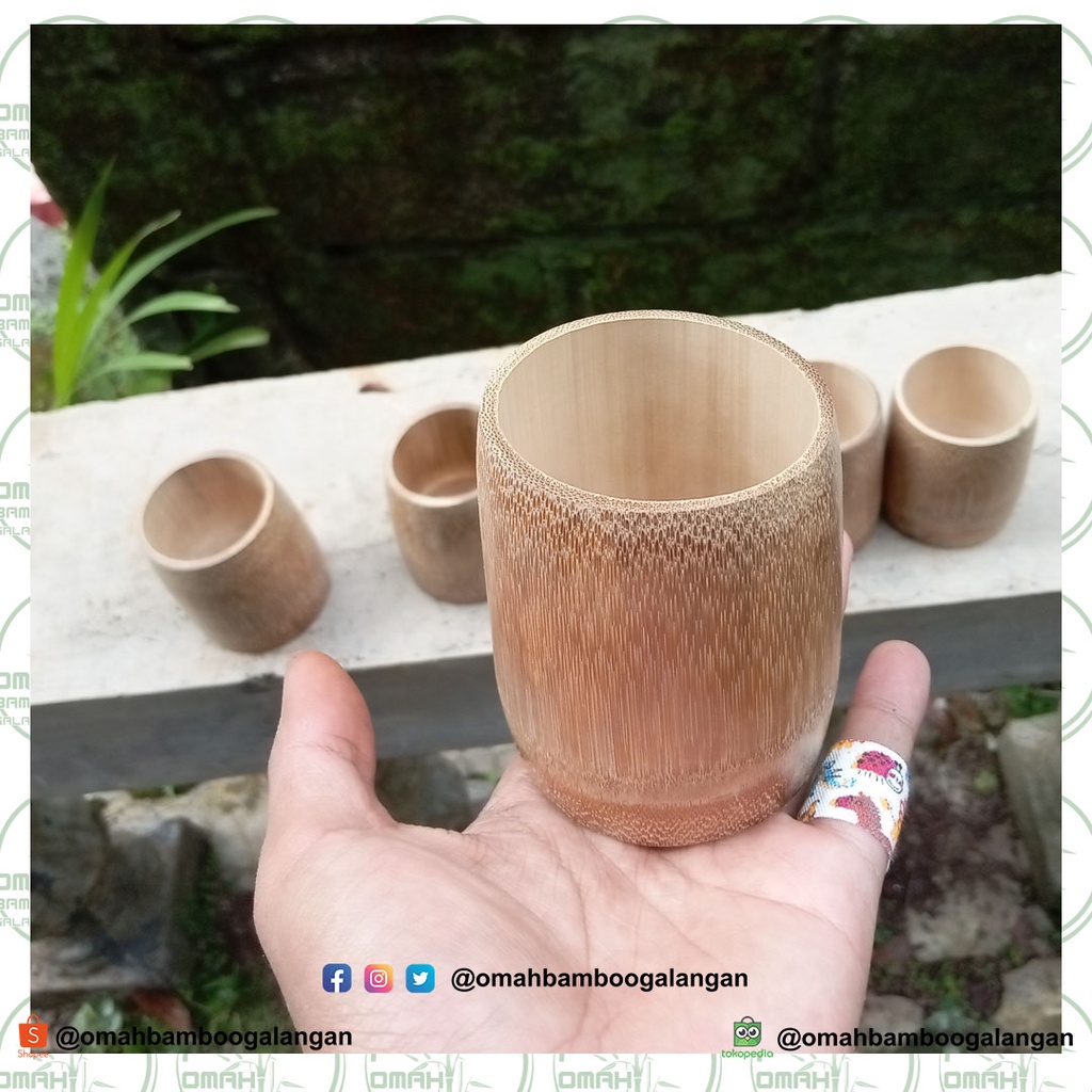 Jual Gelas Bambu Natural Model Endok Kerucut Gelas Sloki Bambu Cocok ...