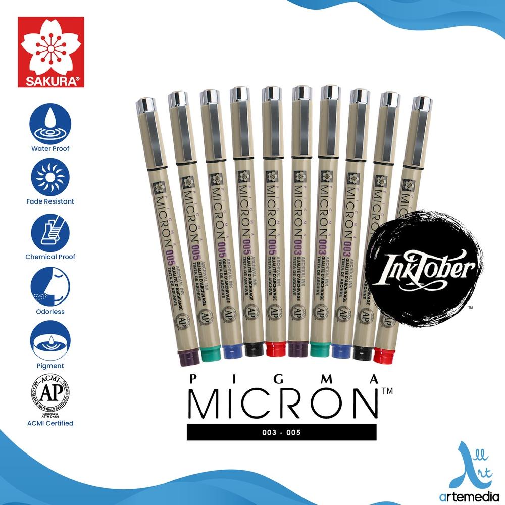 Jual Drawing Pen Sakura Pigma Micron 003 atau 005 Pigment Ink Pulpen ...