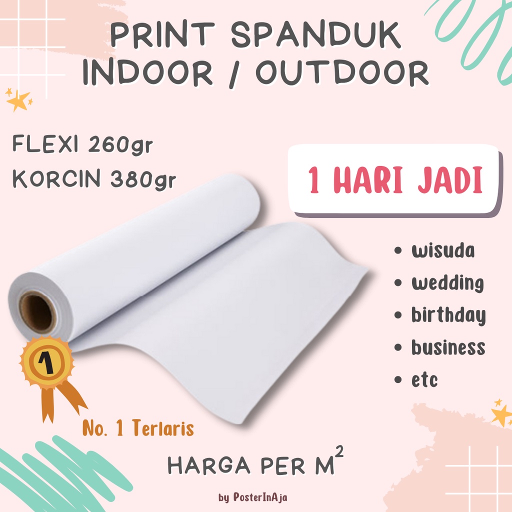 Jual Cetak Print Spanduk Banner Meteran Flexi Korcin Wisuda Wedding Birthday Bisnis Usaha ...