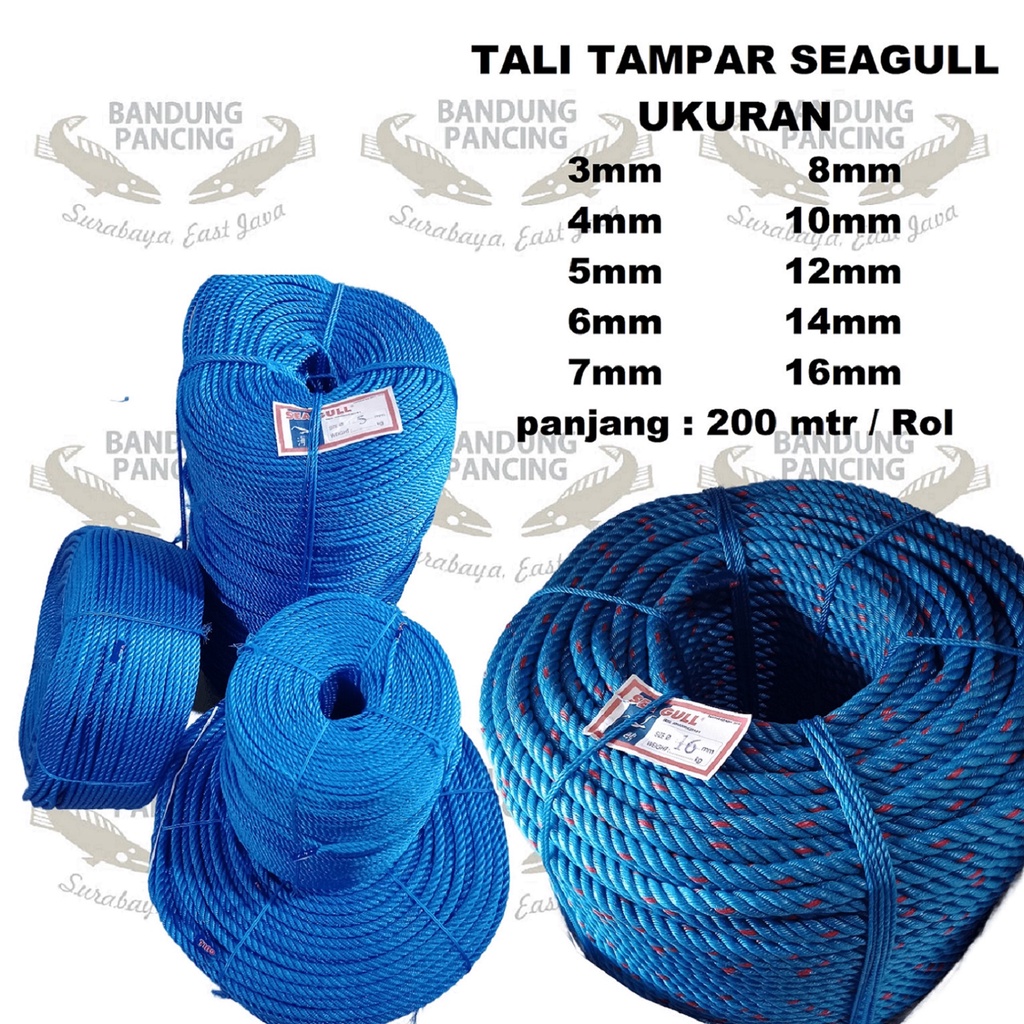 Jual SEAGULL TALI TAMPAR PLASTIK BIRU 12MM (200MTR) | Shopee Indonesia
