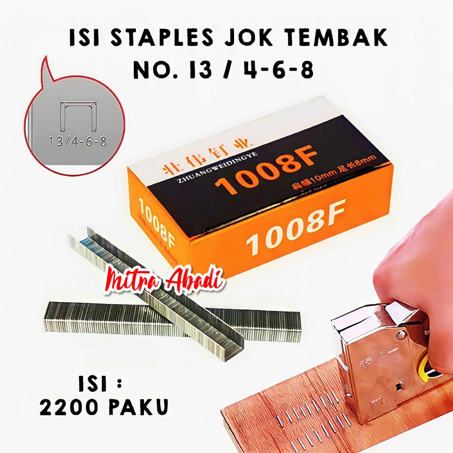 Jual REFILL ISI ULANG METAL STREPLES / STAPLES GUN TEMBAK NO. 13 / 4-6 ...