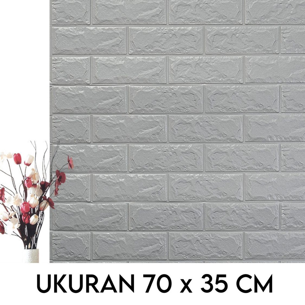 Jual Wallpaper Tembok Dinding 3D Model Batu Bata Putih/Walpaper Foam ...