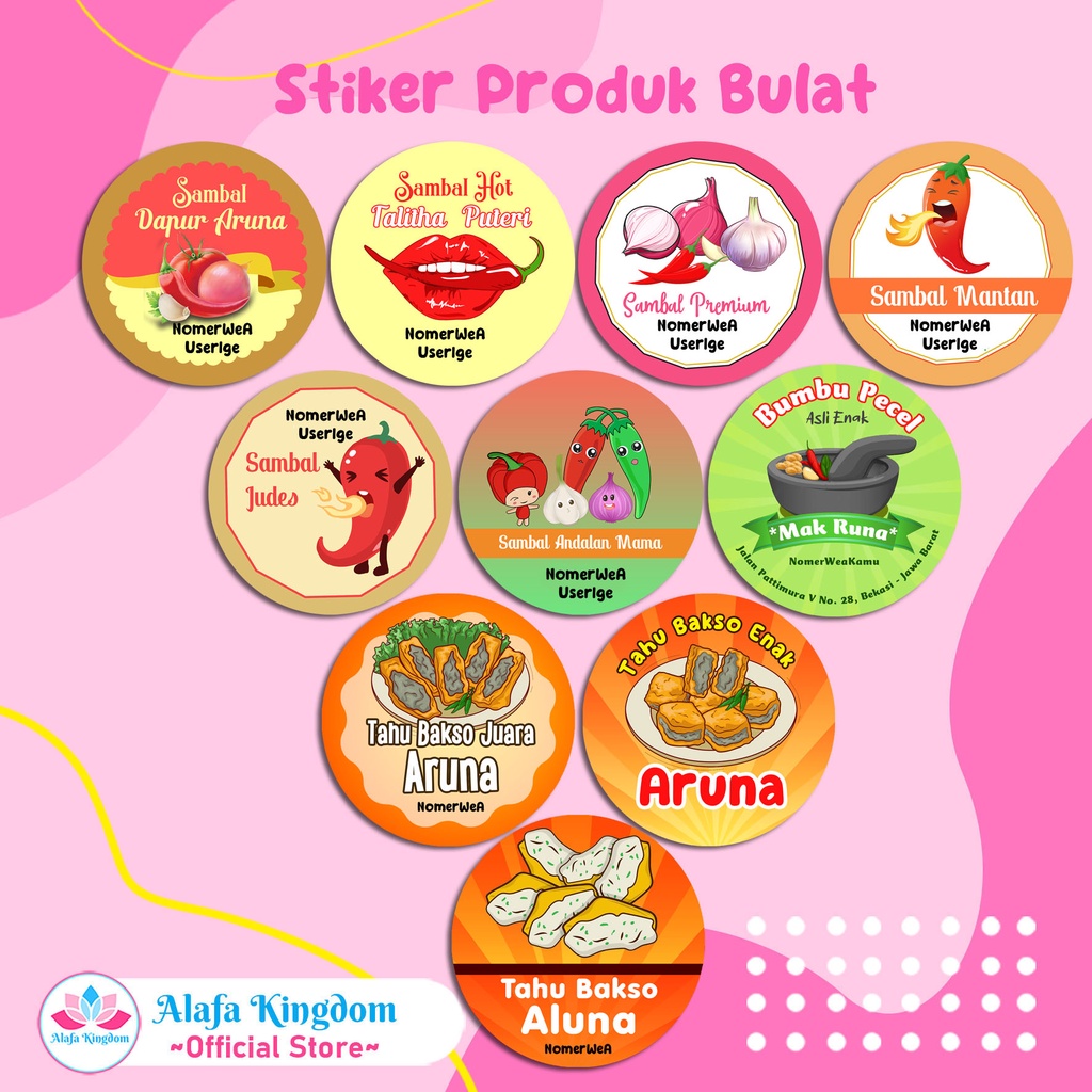 Jual Alafakingdom 046-051 & 115-118 Stiker Label Sambal | Label Stiker ... Jual Alafakingdom 046-051 & 115-118 Stiker Label Sambal | Label Stiker ...