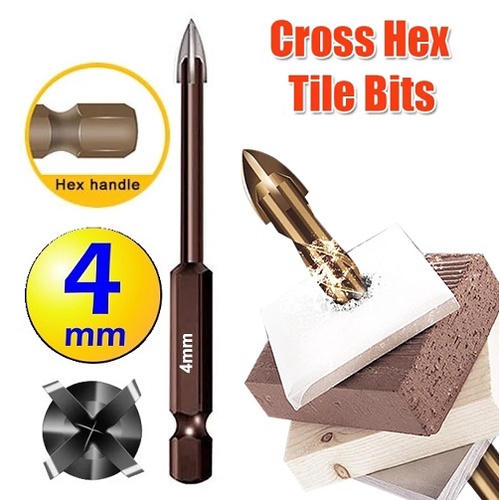Jual Mata Bor Segitiga 4mm Tungsten Carbide Glass Cross Head Drill ...