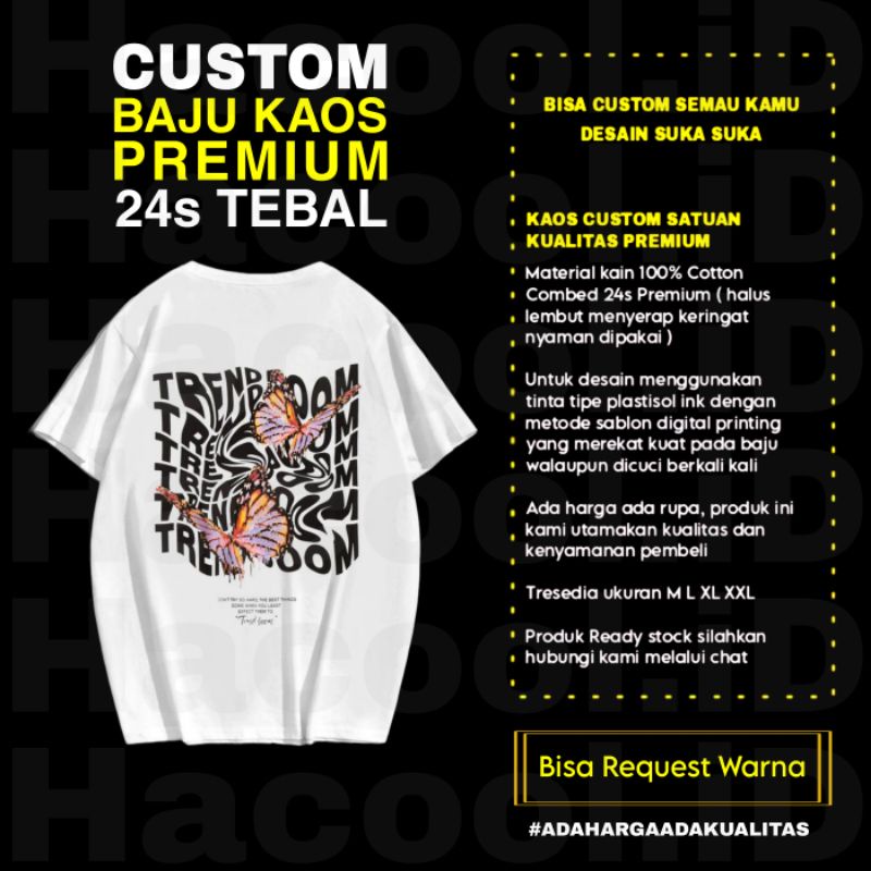 Jual Kaos Custom Premium 24s Desain Sendiri | Shopee Indonesia