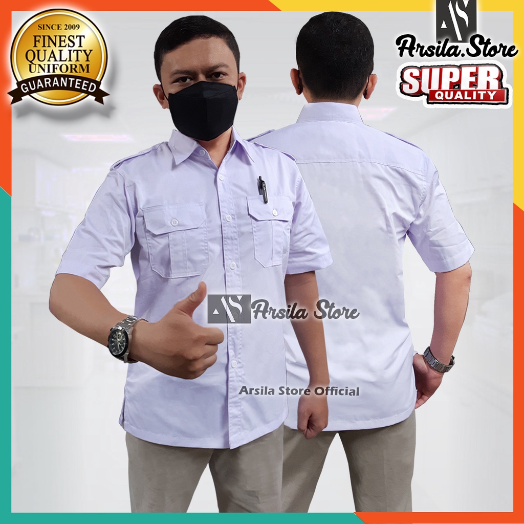 Jual BAJU KEMEJA SERAGAM PUTIH PNS / ASN / PEMDA / PILOT / PDH / KEMEJA ...