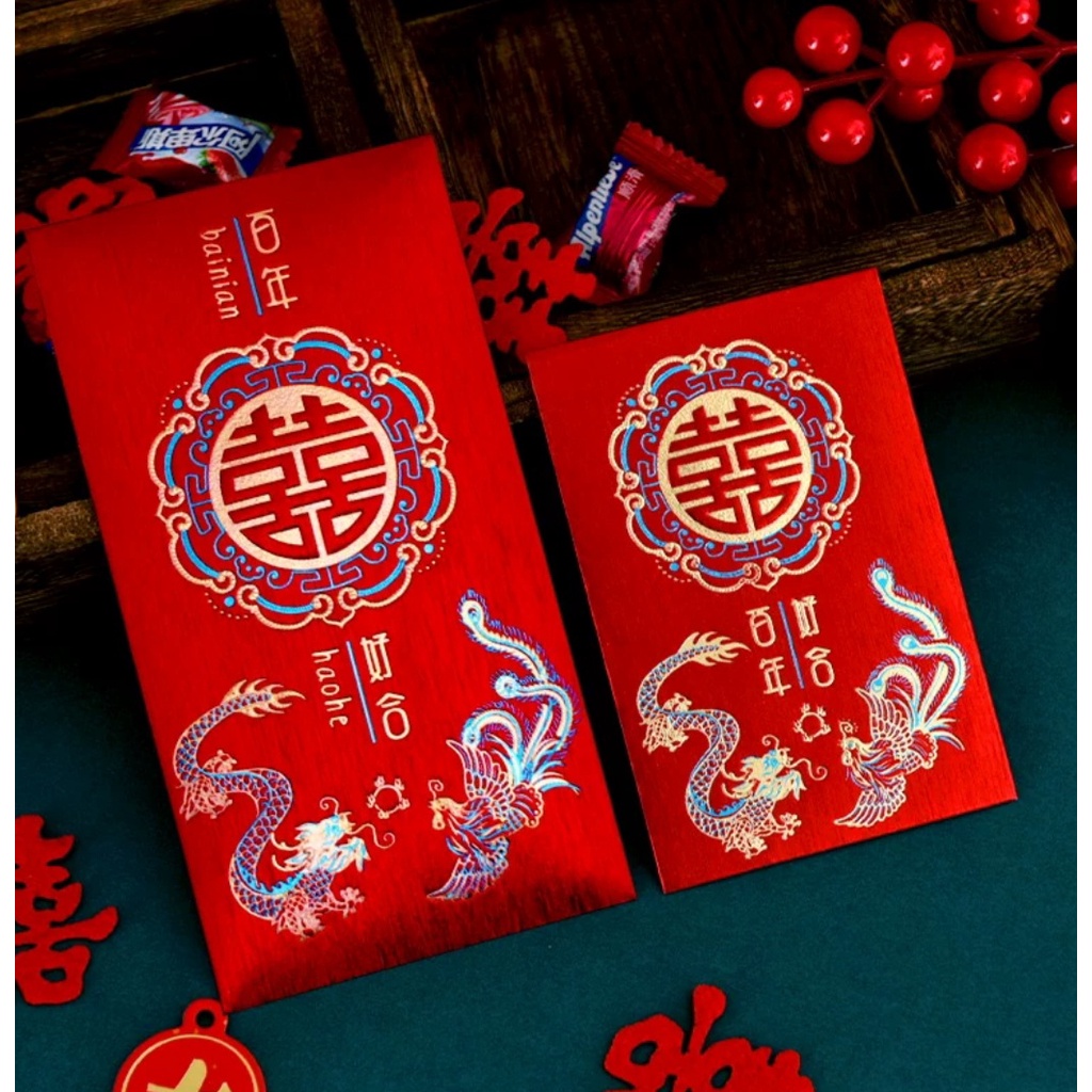 Jual Angpao Jumbo wedding sangjit/Shuang Xi Glitter 12cmx22cm | Shopee ...