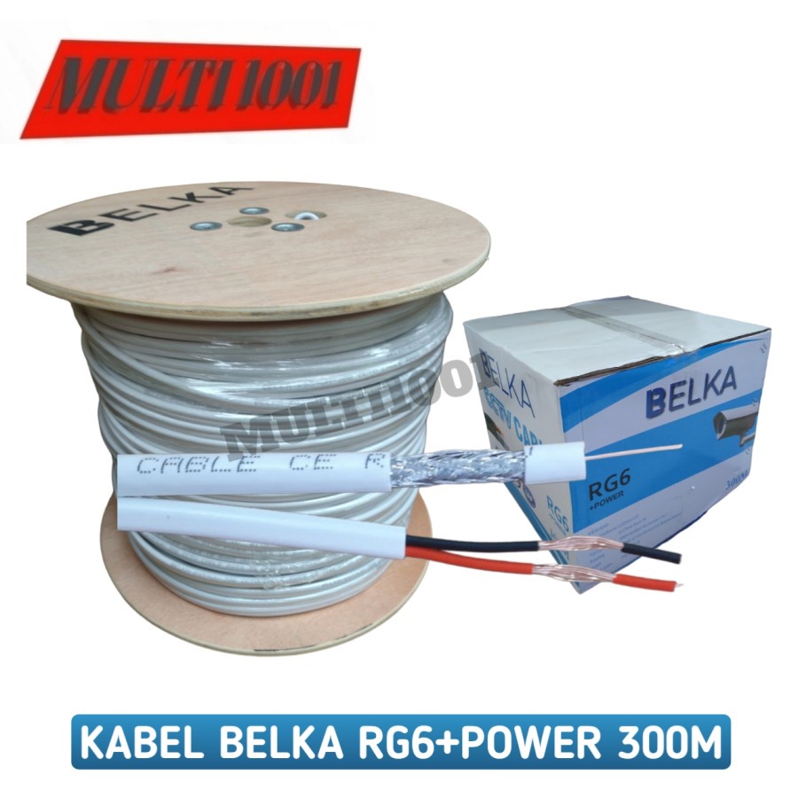 Jual Kabel CCTV RG6+Power BELKA Kabel CCTV 2 Jalur 300M - 300M HITAM | Shopee Indonesia