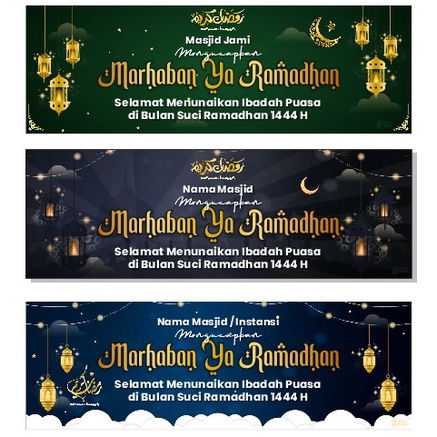 Jual Cetak Spanduk Banner Maulid Nabi Hitam Biru Aesthetic MMT Spanduk ...