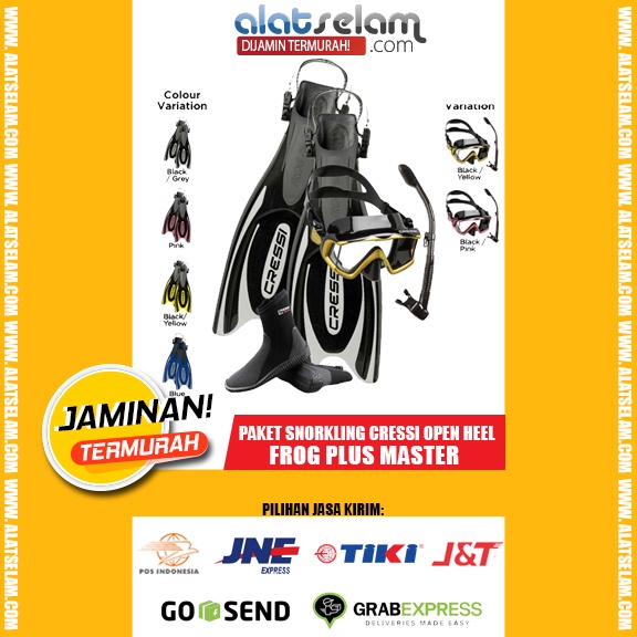 Jual Paket Snorkling Cressi Open Heel Frog Plus Master / Alat Snorkling ...
